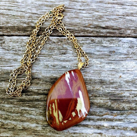 Jewelry | Vintage Brown Tan Agate Slice Pendant Striped | Poshmark
